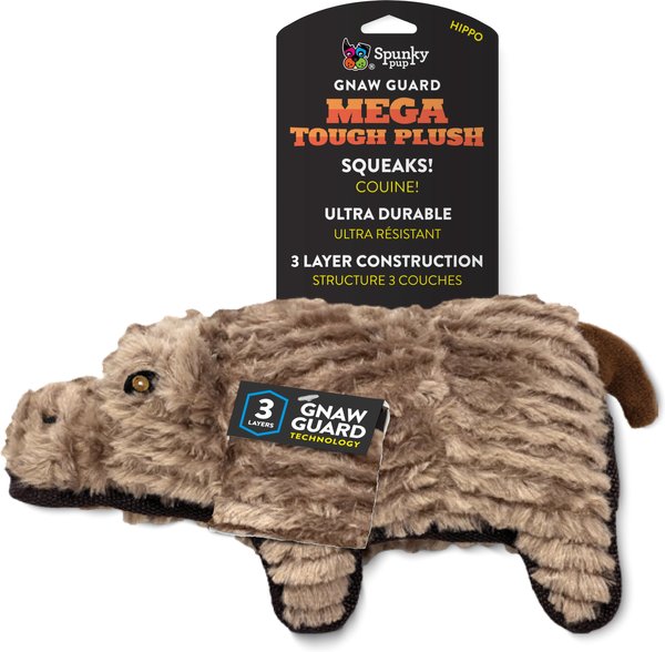 SPUNKY PUP Mega Tough Plush Hippo Dog Chew Toy - Chewy.com