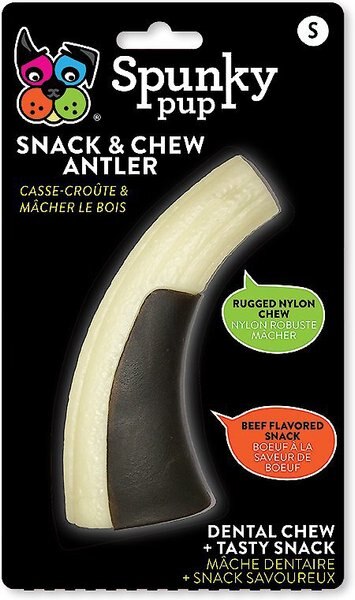 SPUNKY PUP Snack & Chew Antler Tough Dog Chew Toy, Small, bundle of 2 ...