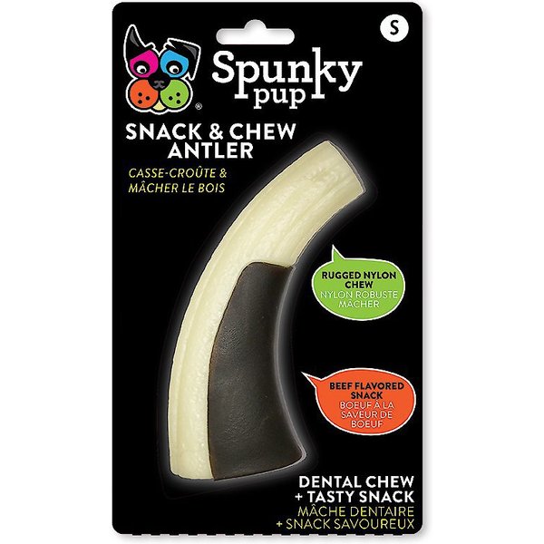 SPUNKY PUP Snack & Chew Antler Tough Dog Chew Toy, Small, bundle of 2 - Chewy.com