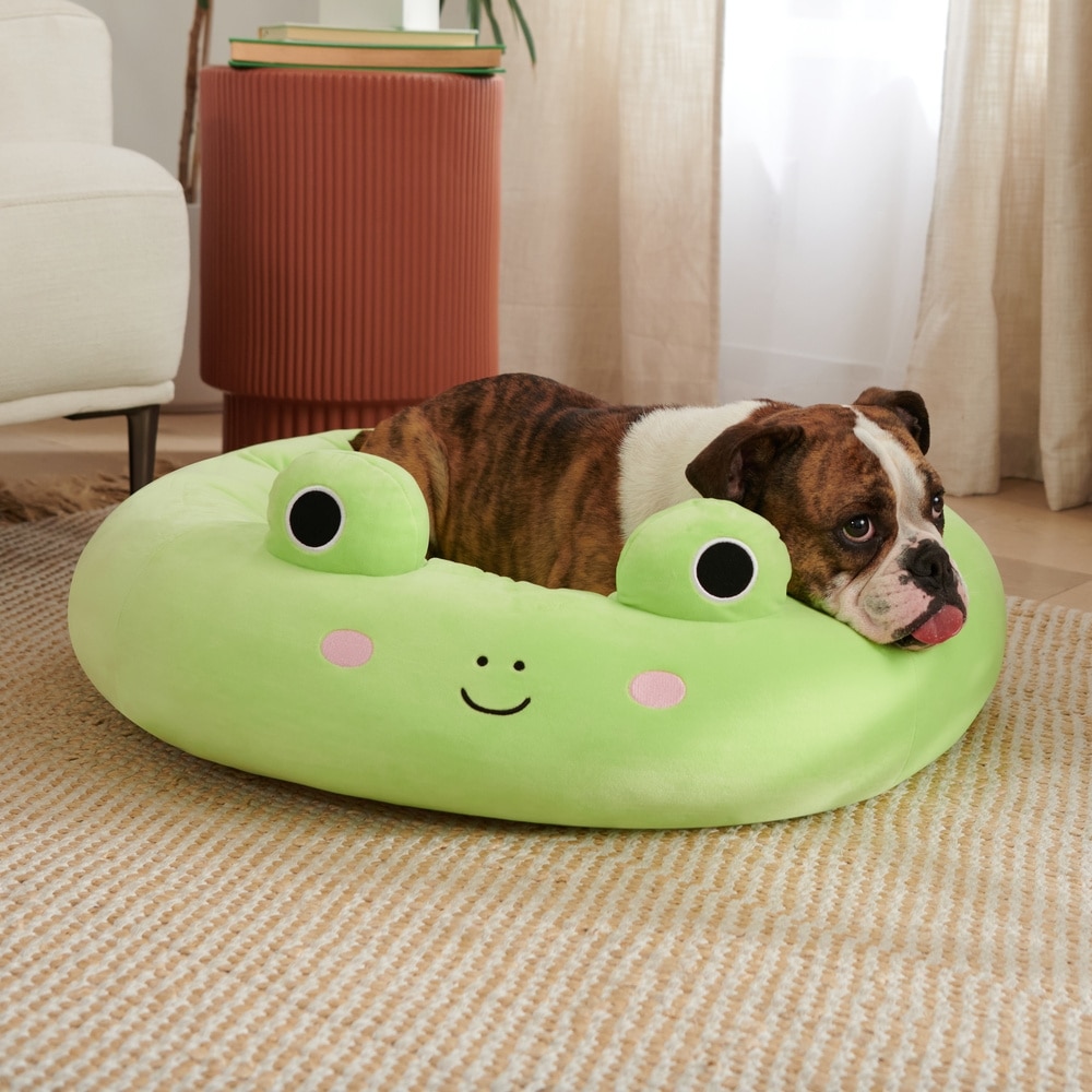 Discontinued - SQUISHMALLOWS Wendy Frog Cat & Dog Bed, Green, Medium ...