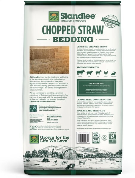 STANDLEE Certified Chopped Straw Bedding for Small Farm Animals & Pets ...