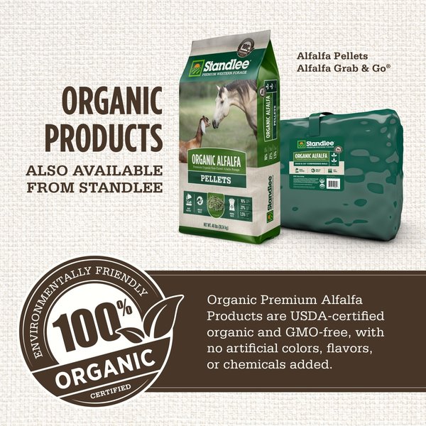 STANDLEE Premium Western Forage Organic Alfalfa Hay Pellets Horse & Goat Feed, 40-lb bag - Chewy.com