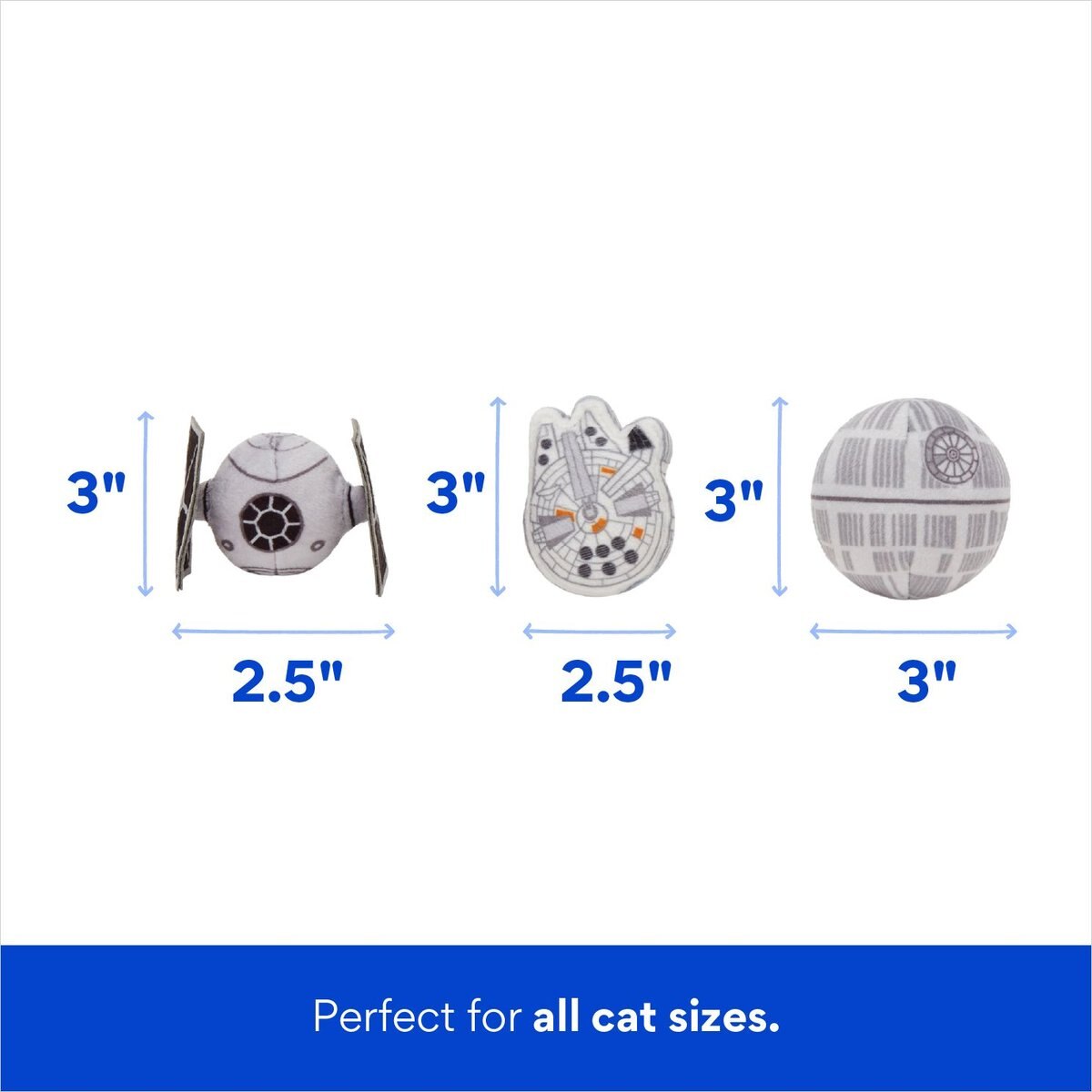 STAR WARS Galactic Empire Ships Plush Cat Toy with Catnip, 3 count ...