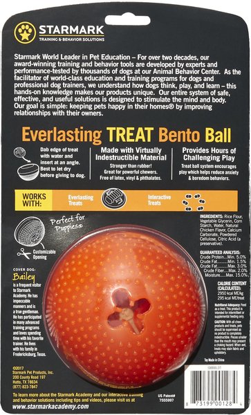 STARMARK Everlasting Bento Ball with Dental Treat Tough Dog Chew Toy ...