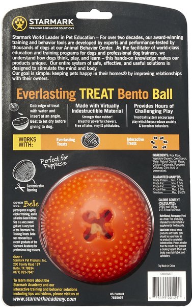 STARMARK Everlasting Bento Ball with Dental Treat Tough Dog Chew Toy ...