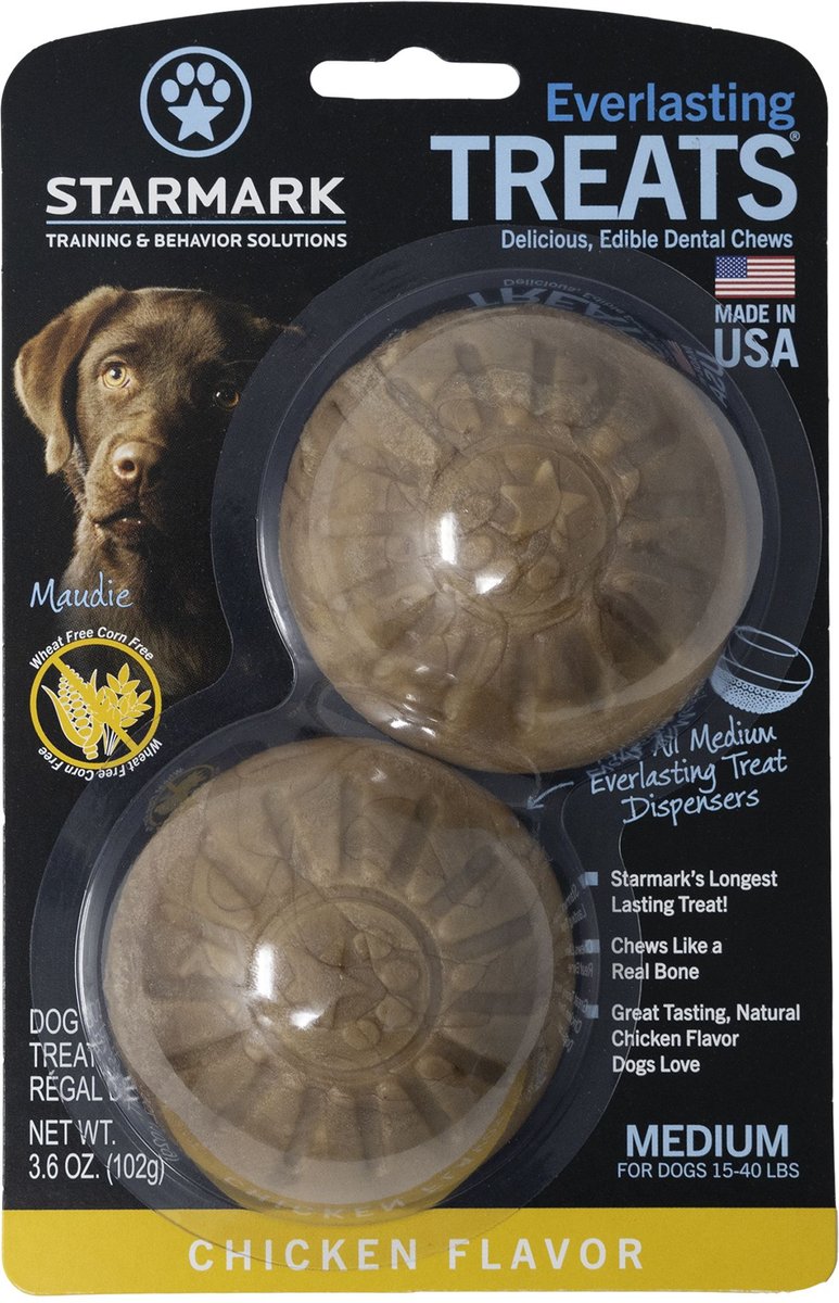 STARMARK Everlasting Chicken Flavored Dog Treats, Medium, 2 count ...