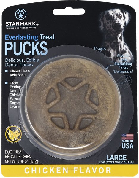 STARMARK Everlasting Puck Large Chicken Flavor Adult Dental Dog Chews ...