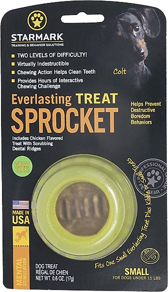 STARMARK Everlasting Sprocket Tough Treat Dispenser Dog Toy, Small ...