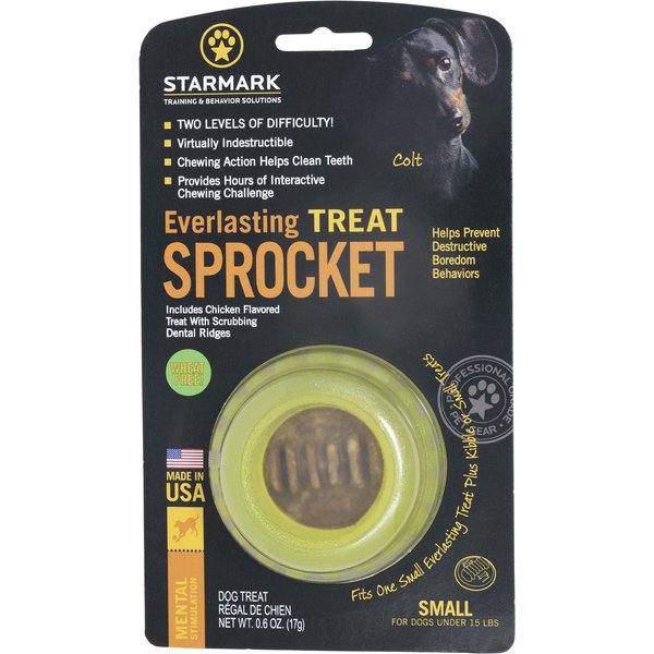 STARMARK Everlasting Sprocket Tough Treat Dispenser Dog Toy, Small ...