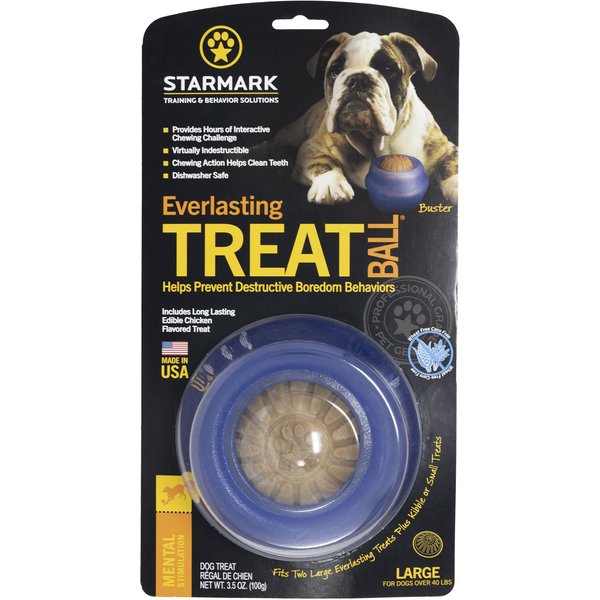 STARMARK Everlasting Treat Ball with Dental Treat Tough Dog Chew Toy ...