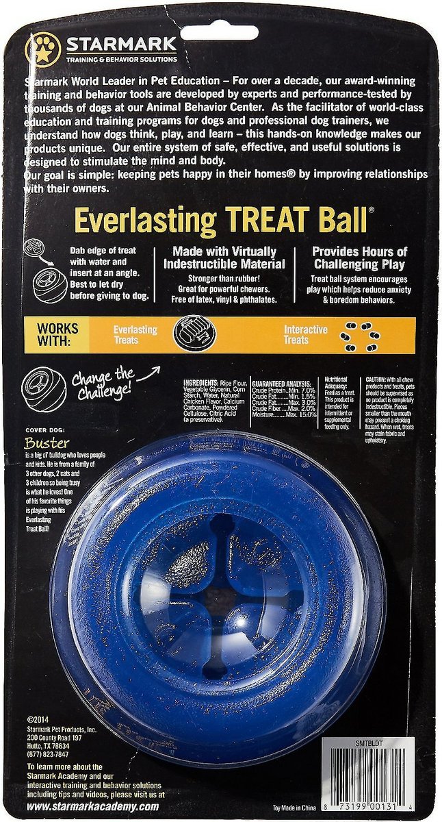 STARMARK Everlasting Treat Ball with Dental Treat Tough Dog Chew Toy ...