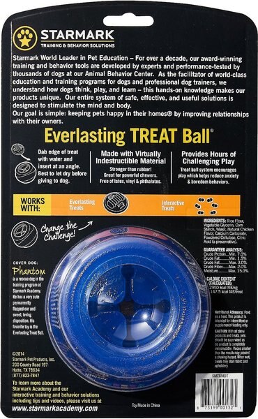 STARMARK Everlasting Treat Ball with Dental Treat Tough Dog Chew Toy ...