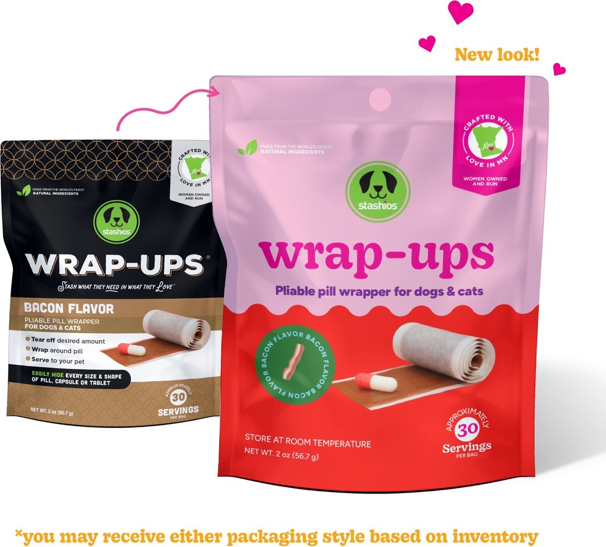 STASHIOS Wrap-Ups Bacon Pill Wrapper Dog & Cat Treat, 30 count - Chewy.com