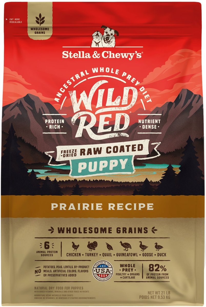 STELLA & CHEWY'S Puppy Prairie Recipe Wild Red Raw Coated High Protein ...