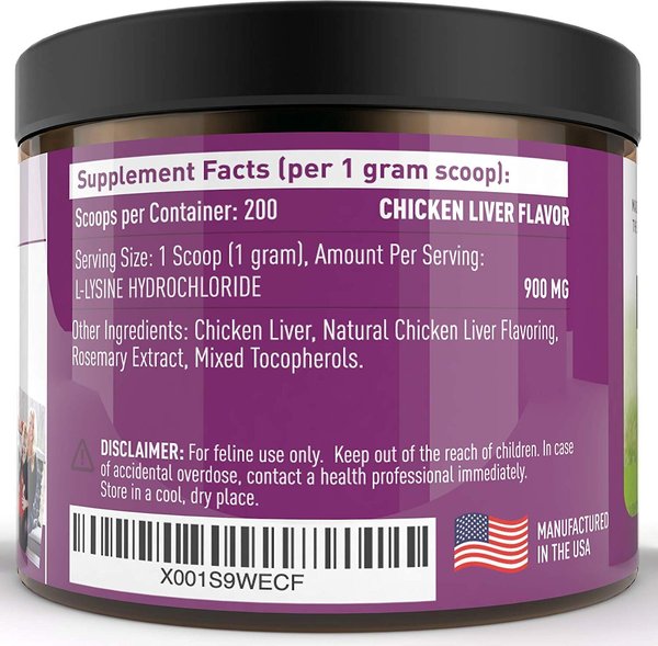 STRAWFIELD PETS L-Lysine Immune Support Cat Supplement, 7-oz jar ...