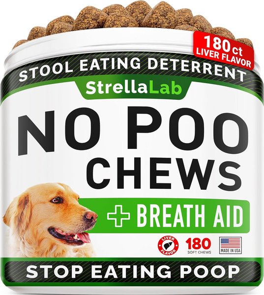 STRELLALAB No Poo Coprophagia Stool Eating Deterrent Chew Supplement ...