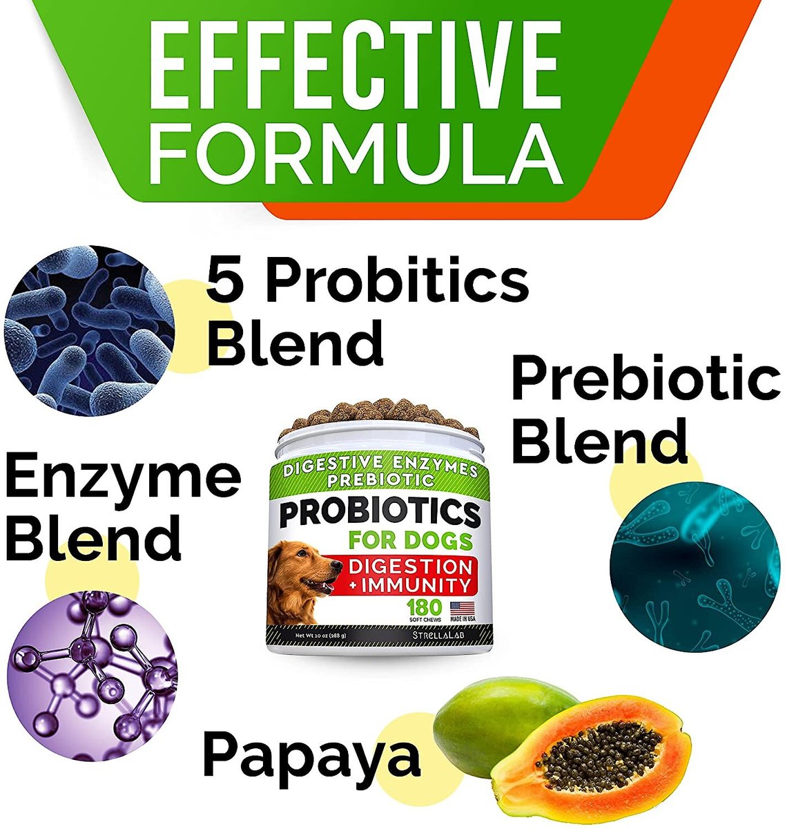 STRELLALAB Probiotics & Digestive Enzymes Fiber & Digestion & Gut ...