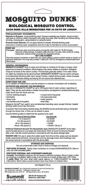 SUMMIT Mosquito Dunks Larvae Control Tablets, 2 count - Chewy.com