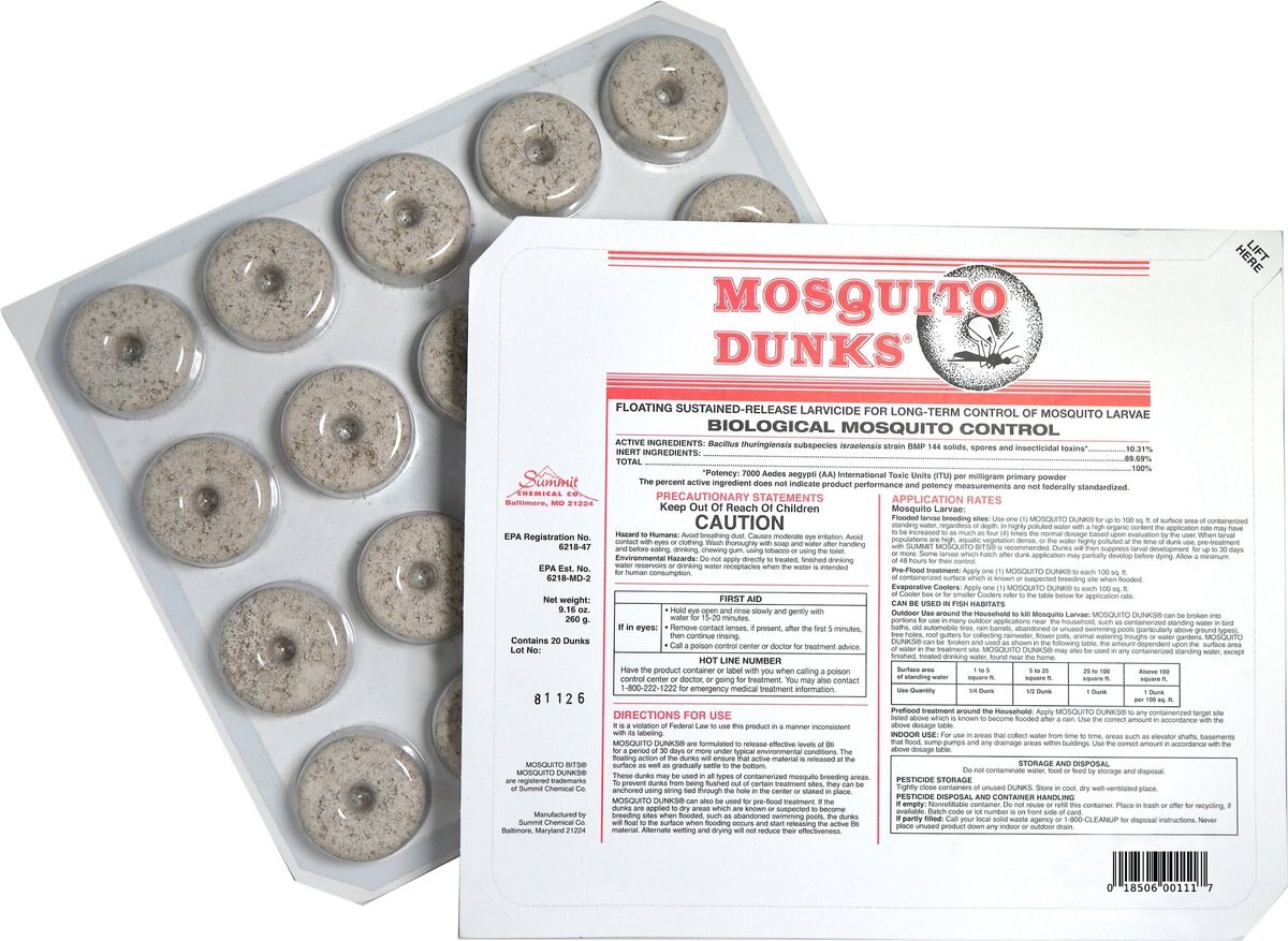 SUMMIT Mosquito Dunks Larvae Control Tablets, 20 count - Chewy.com
