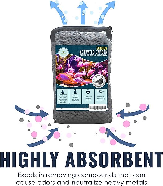 SUNGROW Activated Carbon Charcoal Pellets Aquarium Filtration, Cat ...