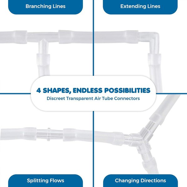 SUNGROW Airline Tubing Connectors for Betta & Turtle Tank, Fish ...