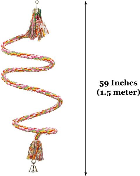 SUNGROW Cockatiel & Parakeet Cotton Rope Perch for Bird Cages, Rat ...