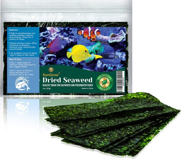 SUNGROW Dried Green Seaweed Sheets Snack for Betta & Hermit Crab ...