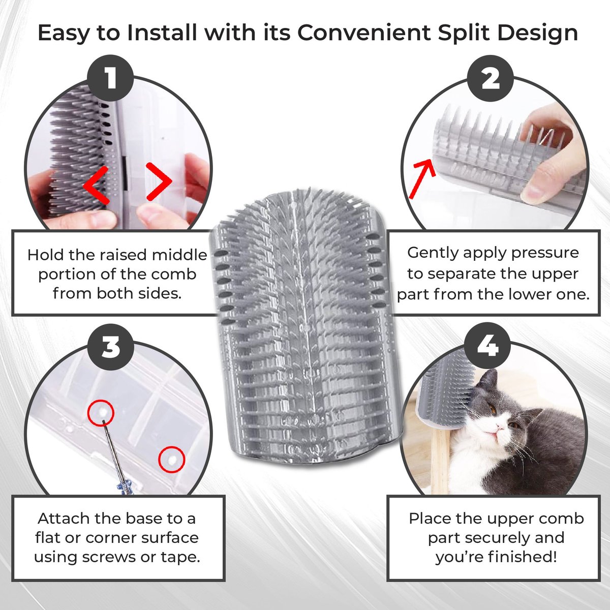 SUNGROW Face Scratchers & Massage Comb with Catnip Dog & Cat Self ...