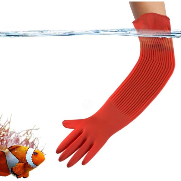 SUNGROW Long Rubber Betta Aquarium Gloves Fish Tank Maintenance ...