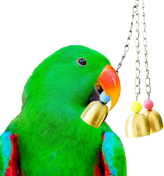 SUNGROW Parrot Hanging Ring Bell Bird Toys Cage Accesories, 3 count, 7. ...