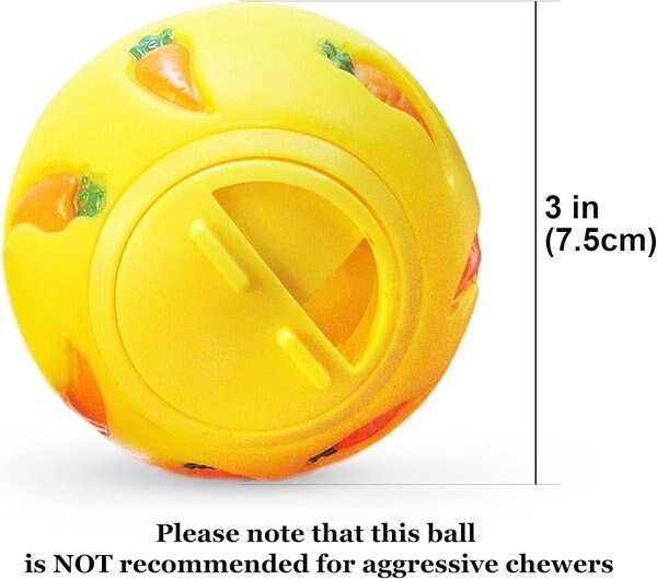 SUNGROW Rabbit Enrichment Small Pet Carrot Treat Dispensing Ball Toy ...