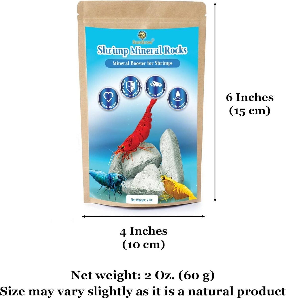 SUNGROW Shrimp Mineral Rocks for Molting, Aquarium Calcium Supplement ...