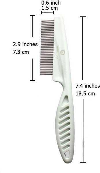 SUNGROW Tick & Flea Comb for Short Haired Dog & Cat, Small Pet Shedding ...