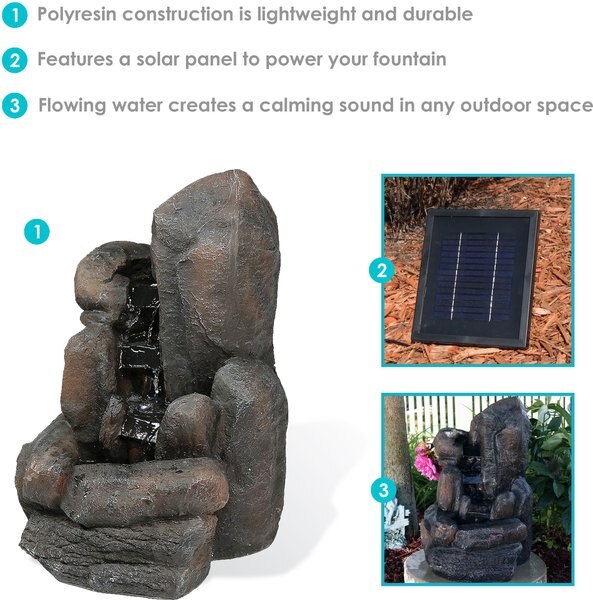 Out of Stock - SUNNYDAZE DECOR Solar Powered Rock Falls Bird Water ...