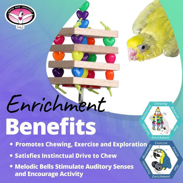 SUPER BIRD CREATIONS Balsa Stack Bird Toy - Chewy.com