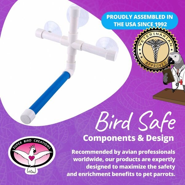 SUPER BIRD CREATIONS Fold Away Shower Window Bird Perch, Medium/Large ...