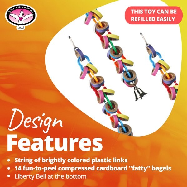 SUPER BIRD CREATIONS Hoopla Bird Toy, Medium/Large - Chewy.com