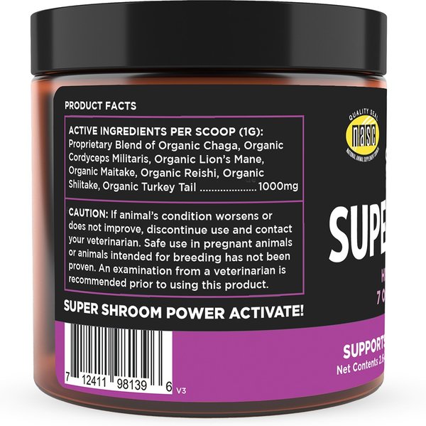 SUPER SNOUTS Super Shrooms Organic Super 7 Medicinal Mushroom Blend Dog ...