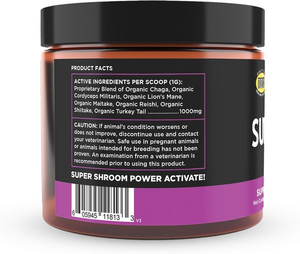 SUPER SNOUTS Super Shrooms Organic Super 7 Medicinal Mushroom Blend Dog ...