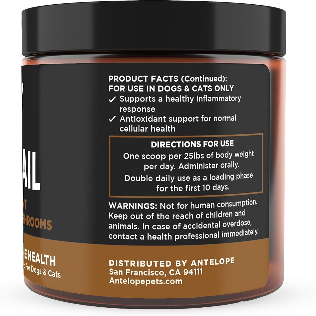 SUPER SNOUTS Turkey Tail Powder Immune Supplement for Dogs & Cats, 2.64 ...