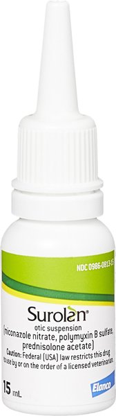 SUROLAN (miconazole nitrate, polymyxin B sulfate, prednisolone acetate) Otic Suspension for Dogs ...