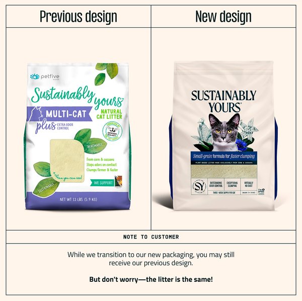 SUSTAINABLY YOURS Small Grains Cat Litter, 10-lb bag - Chewy.com