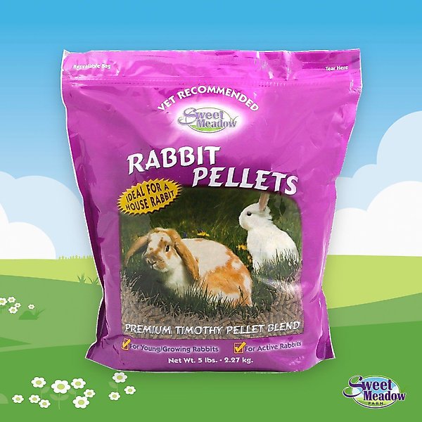SWEET MEADOW FARM Rabbit Pellets Premium Timothy Blend Rabbit Food, 5 ...