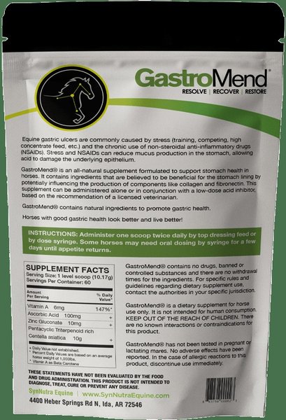 SYNNUTRA Equine GastroMend Horse Supplement, 60 Servings - Chewy.com