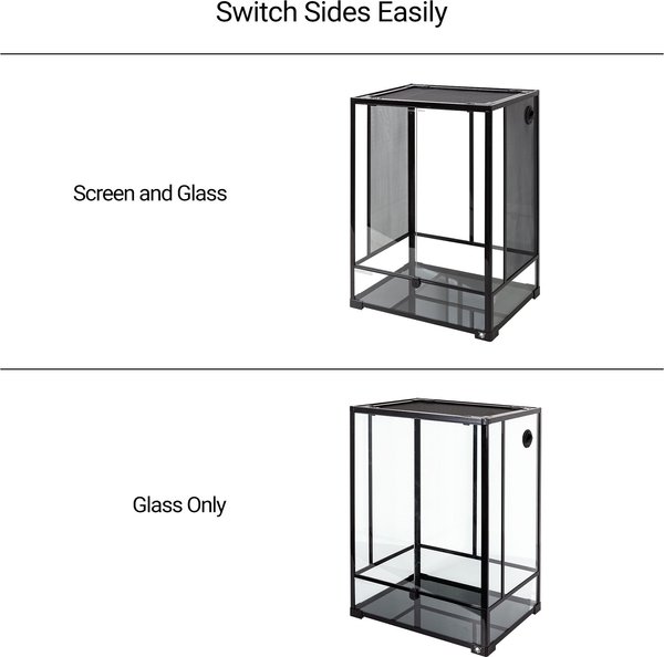 T-REX Glass Reptile Terrarium DBL Doors/Glass & Screen Sides, 64-gal ...