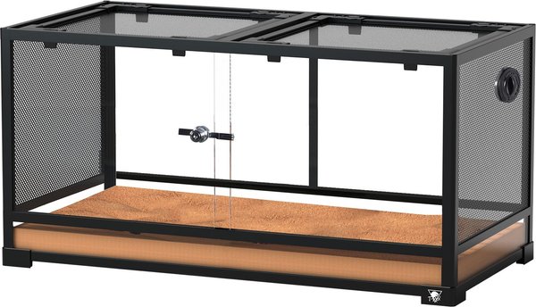T-REX Glass Reptile Terrarium Sliding Doors/Glass & Screen Sides, 120 ...