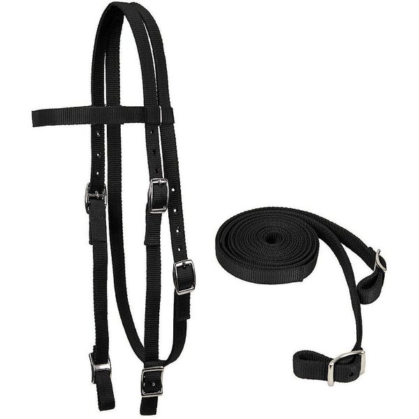 TAHOE TACK Double Layered Draft Nylon Western Horse Headstall & Reins ...
