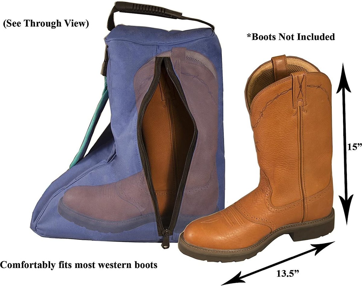 TAHOE TACK Triple Layer Padded Western Horse Boot Carry Bag, Sky Blue ...