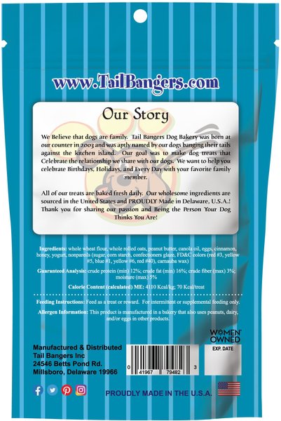 TAIL BANGERS 'Happy Birthday' Blue Gift Basket Variety Pack Crunchy Dog ...