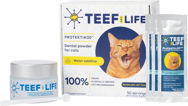 TEEF! Protektin30 Powder Water Additive Dental Kit for Cats, 90 ...